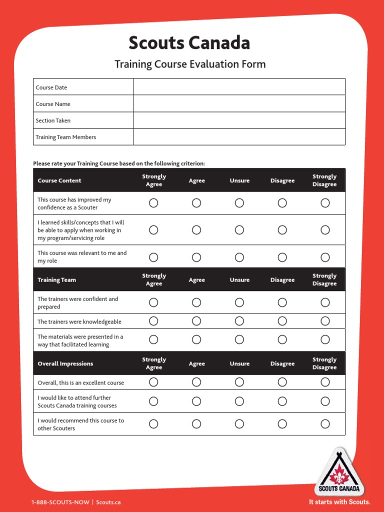 Training Course Evaluation Form | PDF