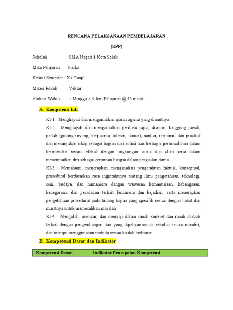 RPP KD 3.3 Revisi Jilid 2 | PDF | Seni | Sains & Matematika