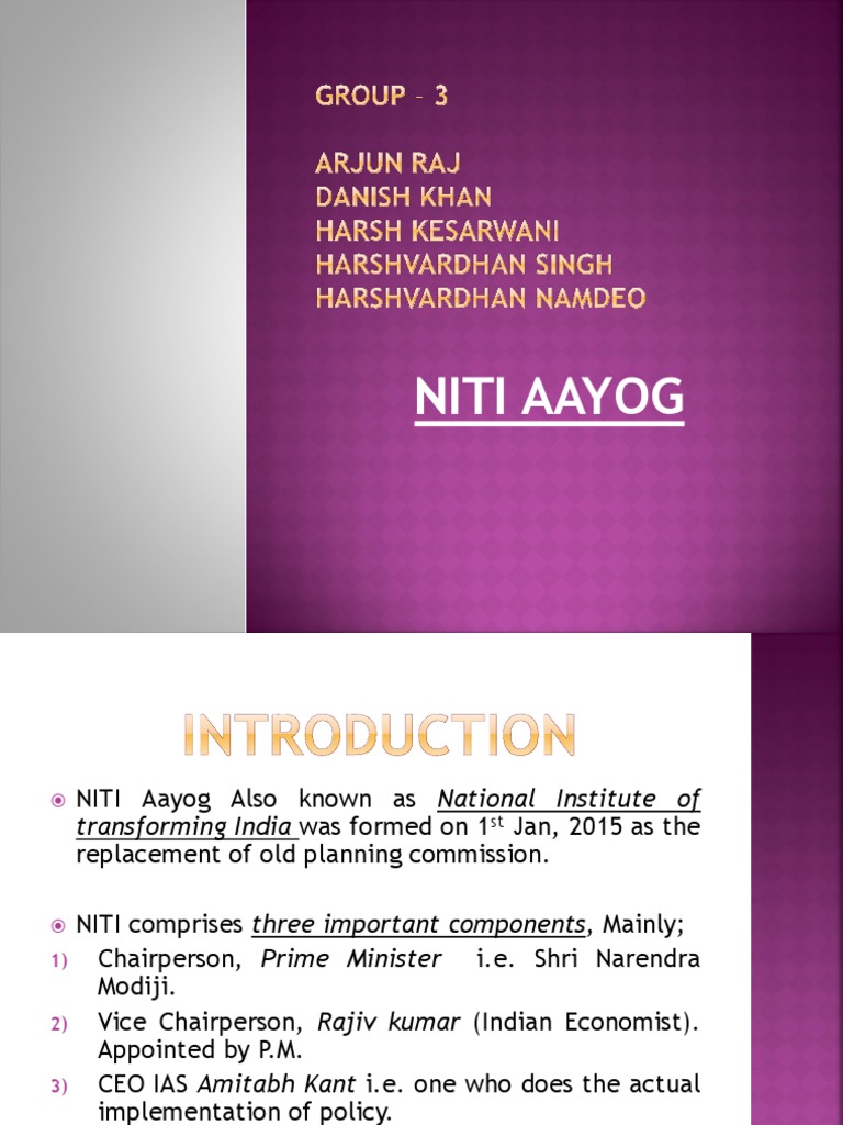 Unit 2 Niti Aayog | PDF