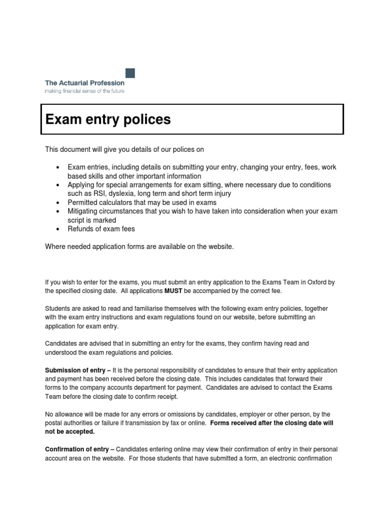 Exam Policies | PDF | Calculator | Test (Assessment)