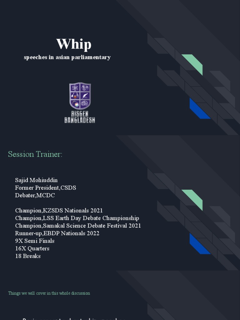 Whip Speeches in Asian Parliamentary | PDF | Cognition