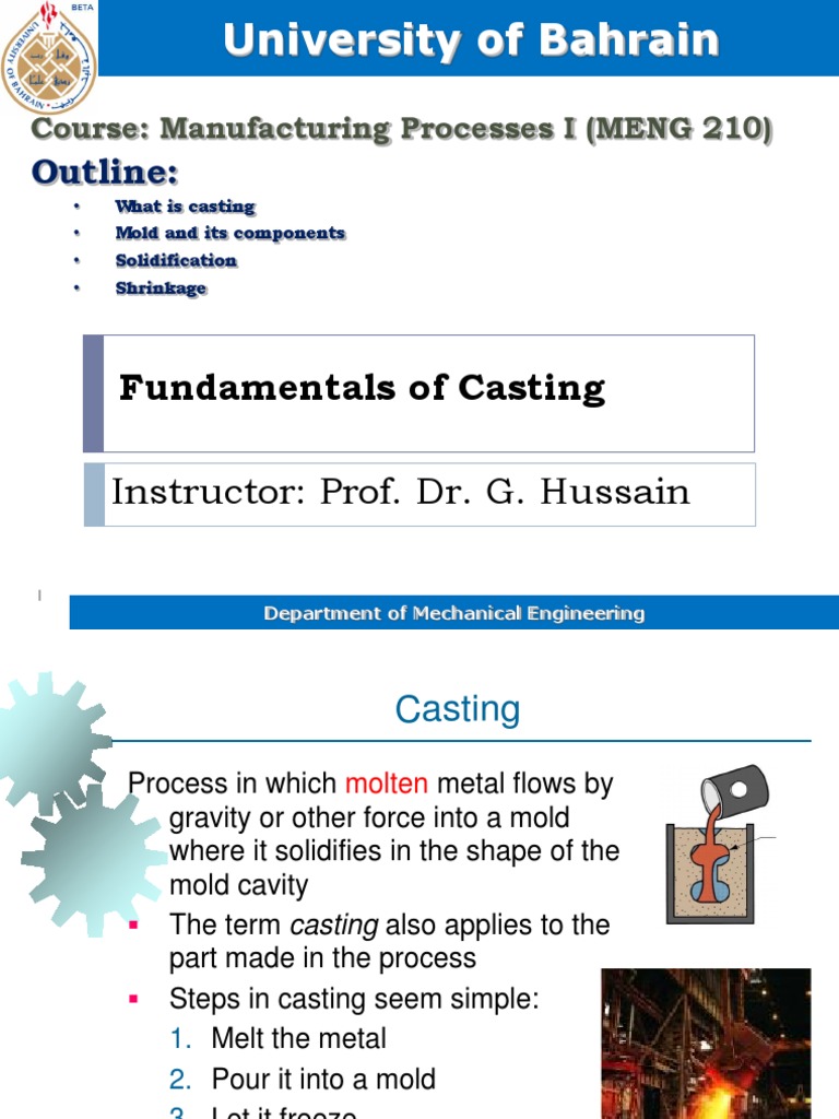 1 - Metal Casting Fundamentals PDF | PDF | Casting (Metalworking) | Foundry