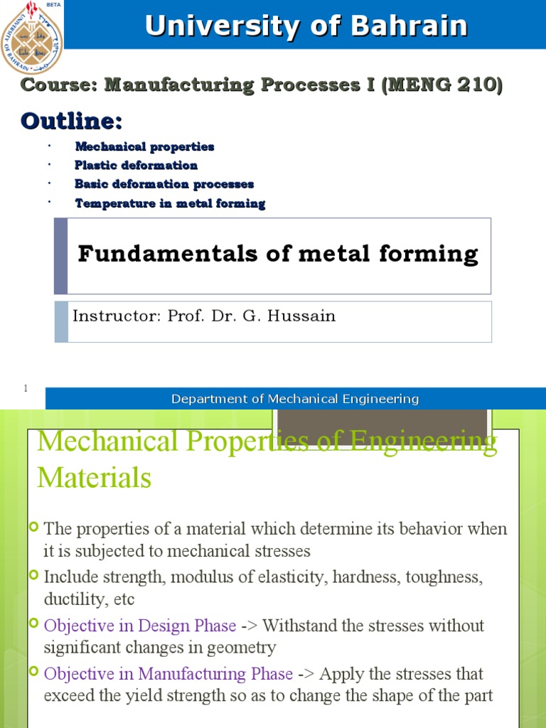Fundamental of Metal Forming | PDF