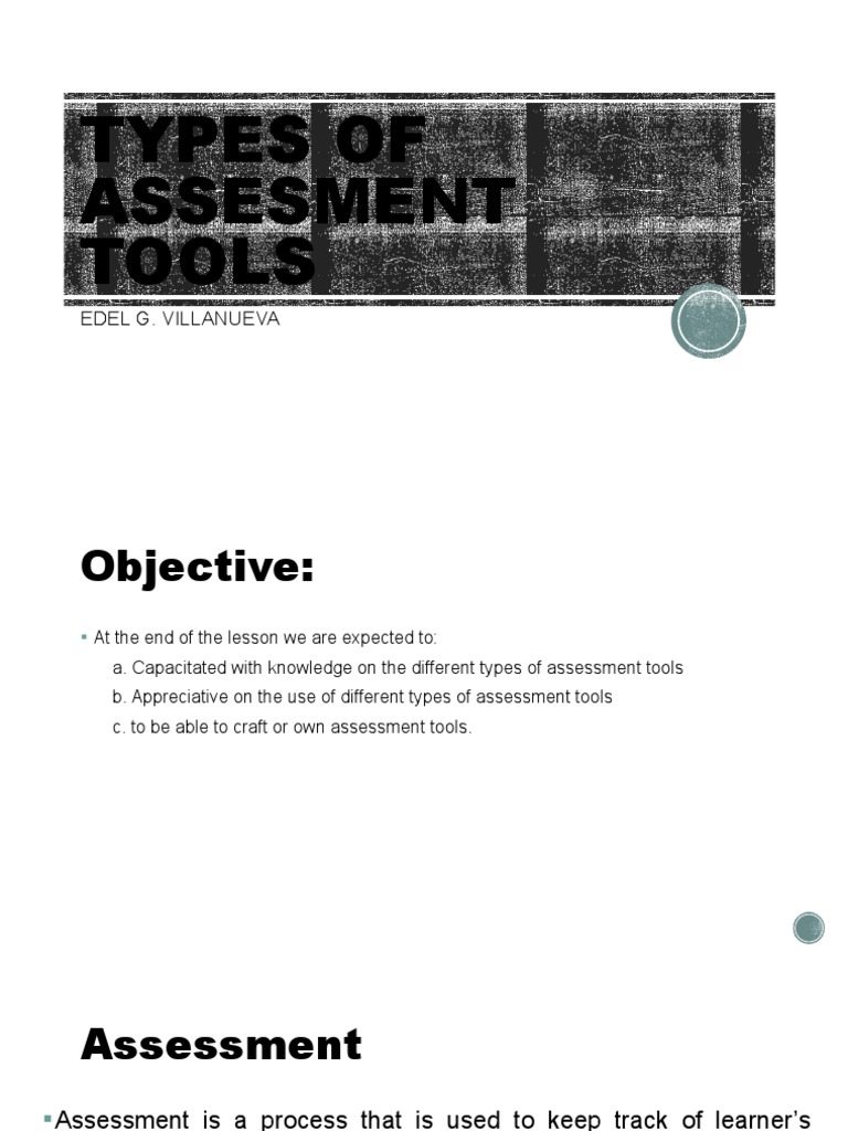 Types of Assessment Tools in Education | PDF | Educational Assessment ...
