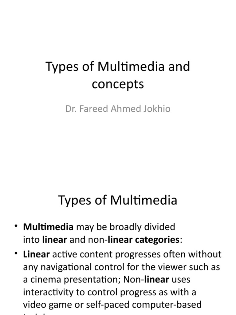 Lecture 2 - Types of Multimedia and Concepts | PDF | Multimedia | Video