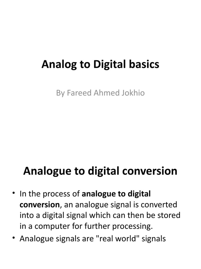 Lecture 6 - Analog To Digital Basics | Download Free PDF | Sampling (Signal Processing) | Analog ...