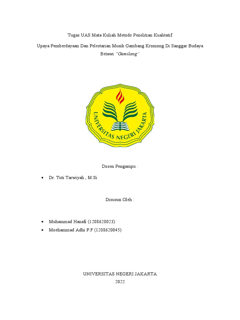 Tugas Uas Muhammad Hanafi, Dan Moehammad Adhi | PDF | Kajian Bahasa Asing