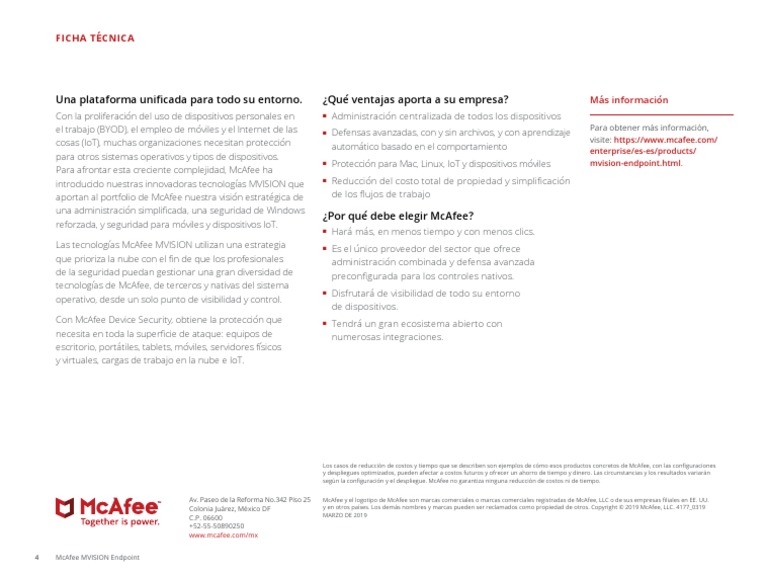 Ds Mvision Endpoint | PDF | Internet de las Cosas | Computación en la nube