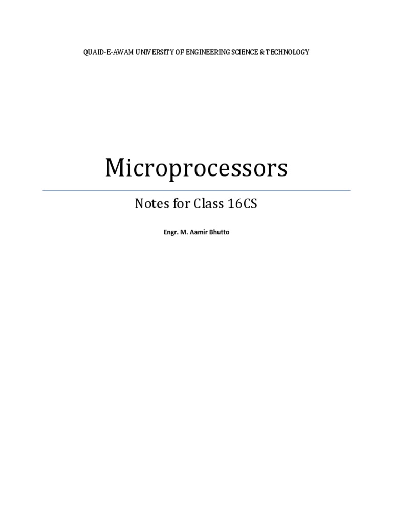 Microprocessors Notes Pdf Random Access Memory Central Processing 7668