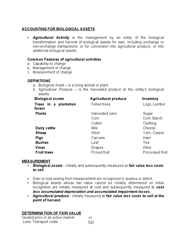 Accounting For Biological Assets | PDF | Cost | Fair Value