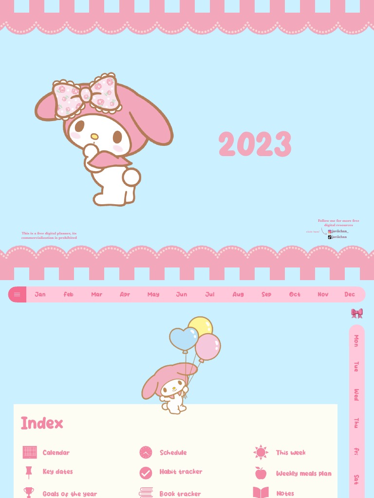 My Melody Planner 2023 | PDF | Meal | Lunch