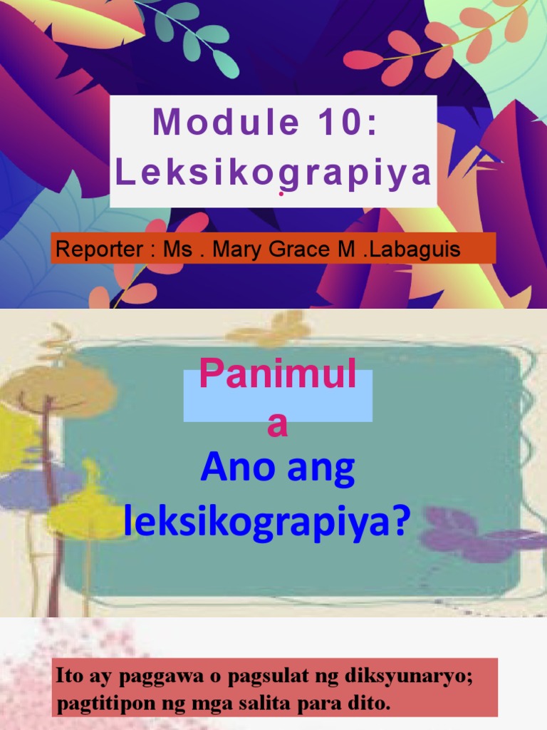 Modyul 10-Leksikograpiya | PDF