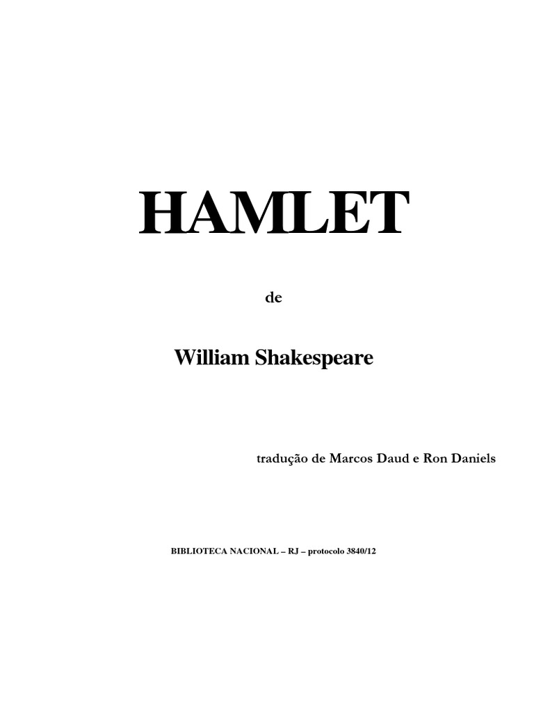 Hamlet, de William Shakespeare, tradução de Marcos Daud | PDF | Aldeia ...