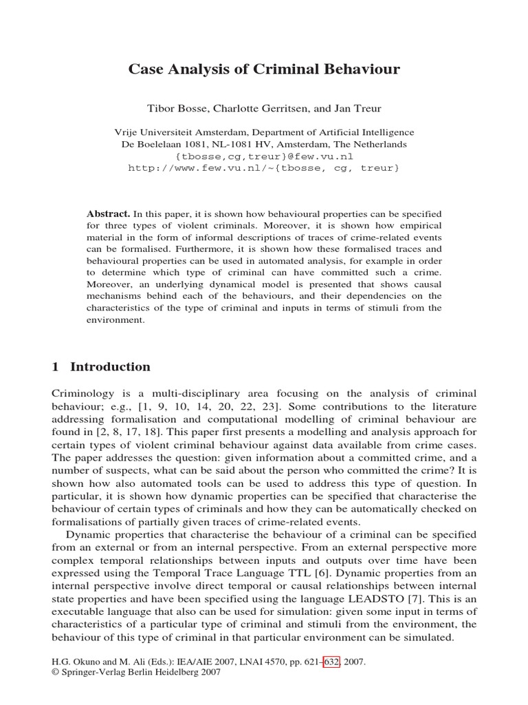 Case Analysis of Criminal Behavior | PDF | Behavior | Psychopathy