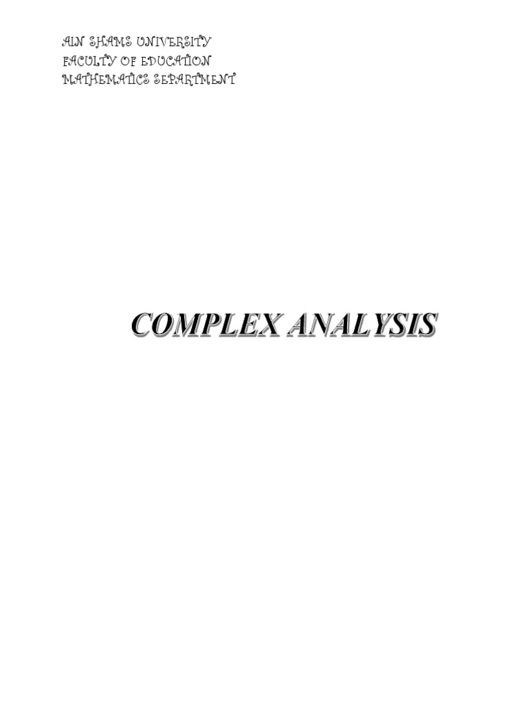 Complex Analysis | PDF Complex Analysis | PDF