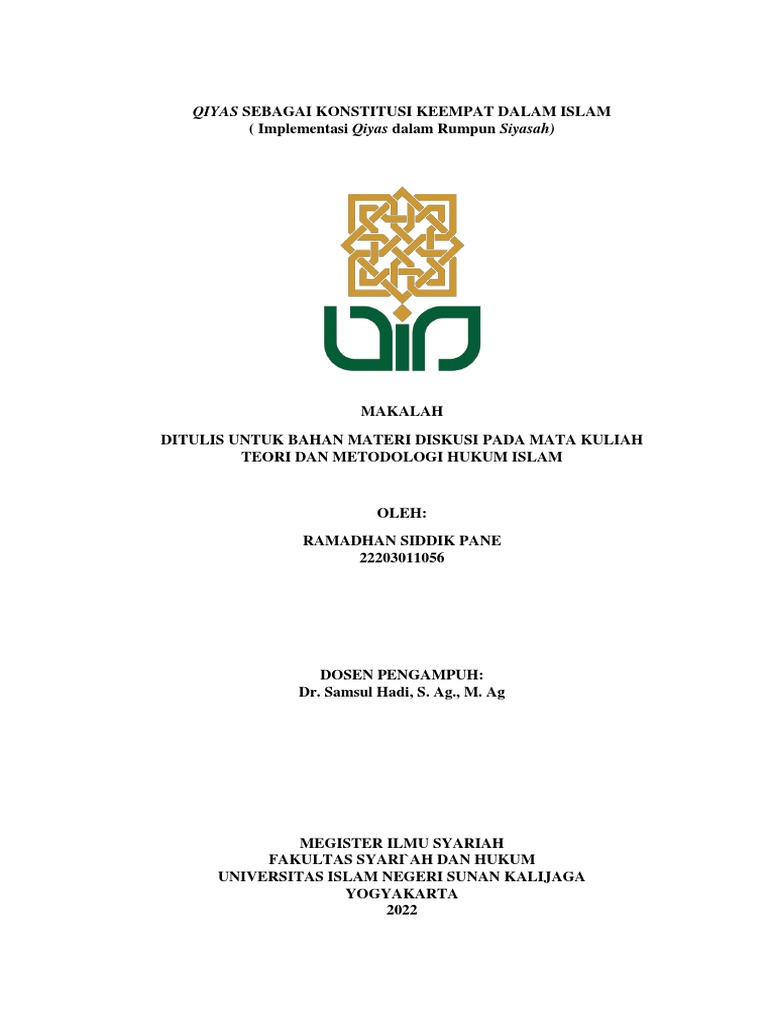 Qiyas: Konstitusi Keempat dalam Islam | PDF