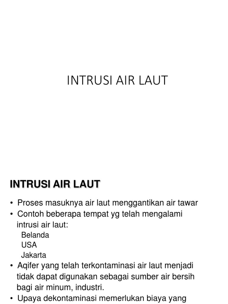Dampak Intrusi Air Laut pada Sumber Air | PDF