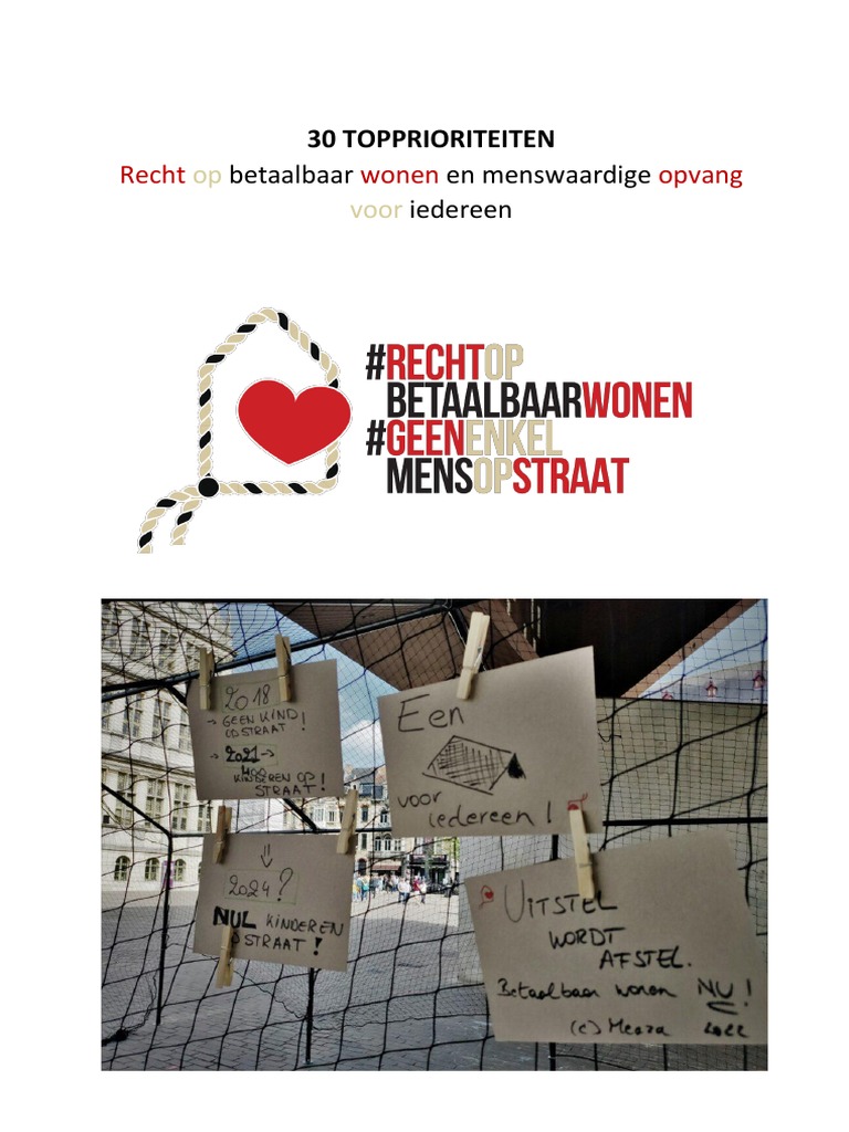 Eisen Met Quotes en Uitleg - Recht Op Betaalbaar Wonen Geen Mens Op ...
