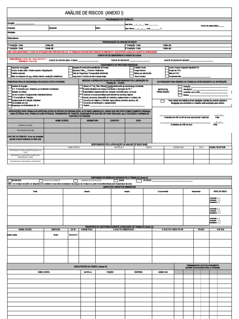 Modelo de Apr | PDF | Segurança