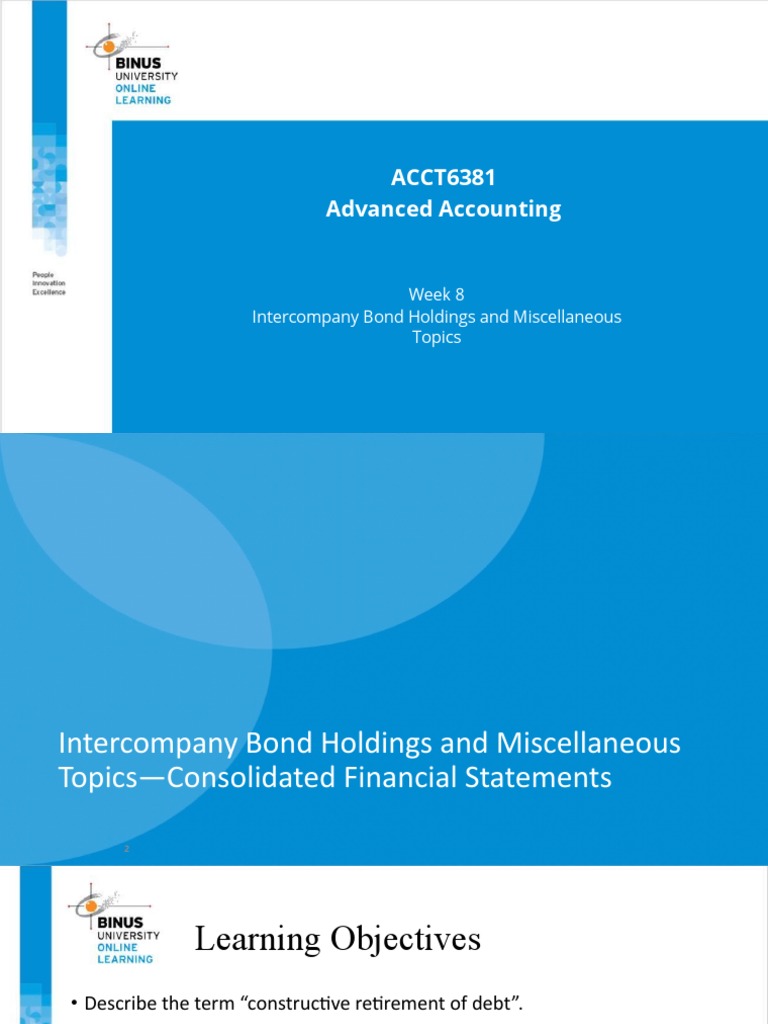 PPT8-Intercompany Bond Holdings and Miscellaneous Topics | PDF