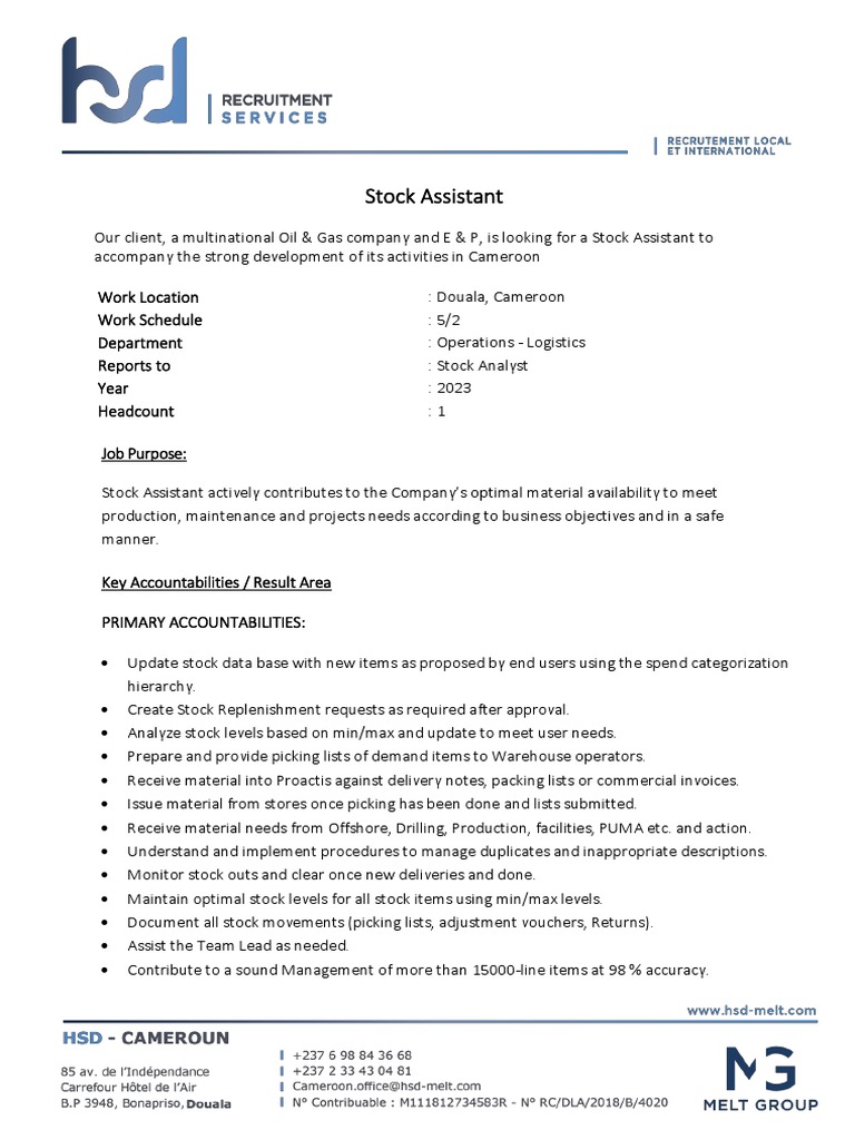 Stock Assistant | PDF | Logistics | Business