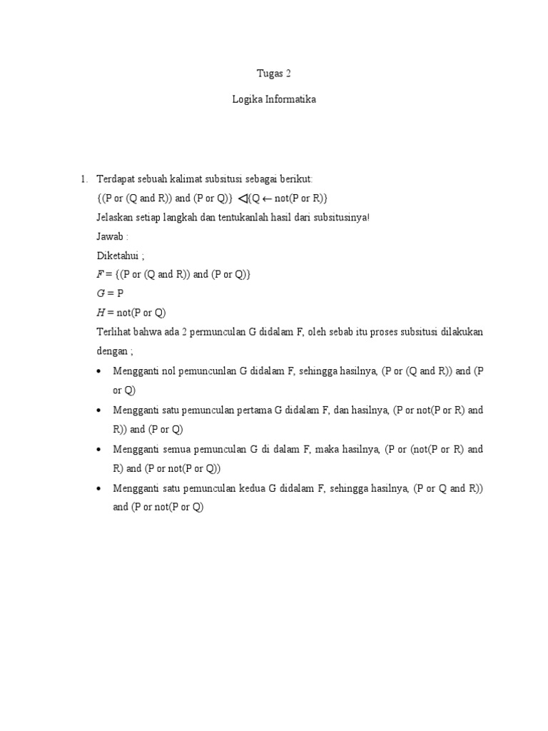 Tugas 2 Logika Informatika | PDF