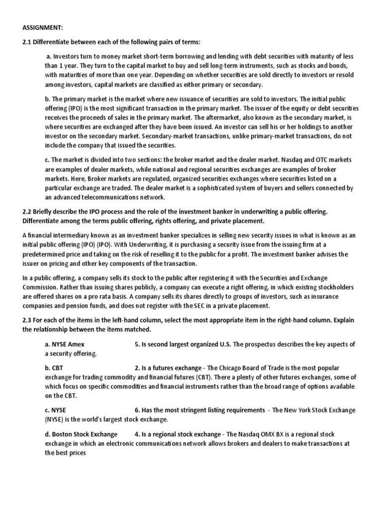 IRM Chapter 2 Concept Reviews | PDF | Margin (Finance) | Short (Finance)