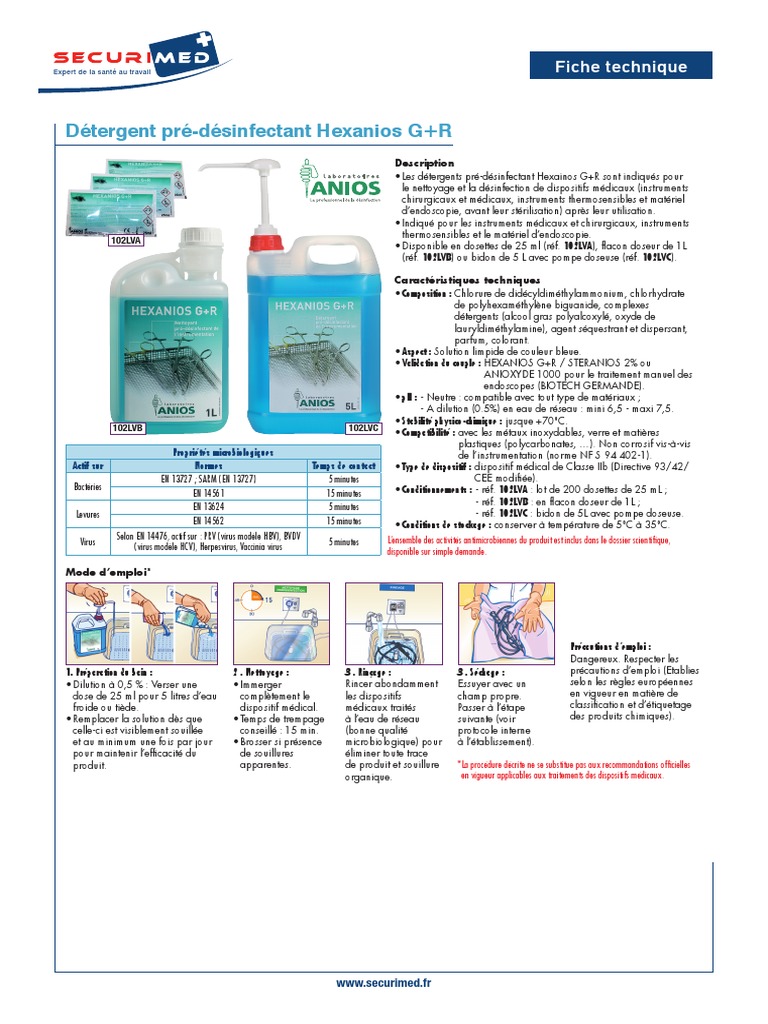 Fiche technique Hexanios G+R | PDF | Chimie | Matériaux