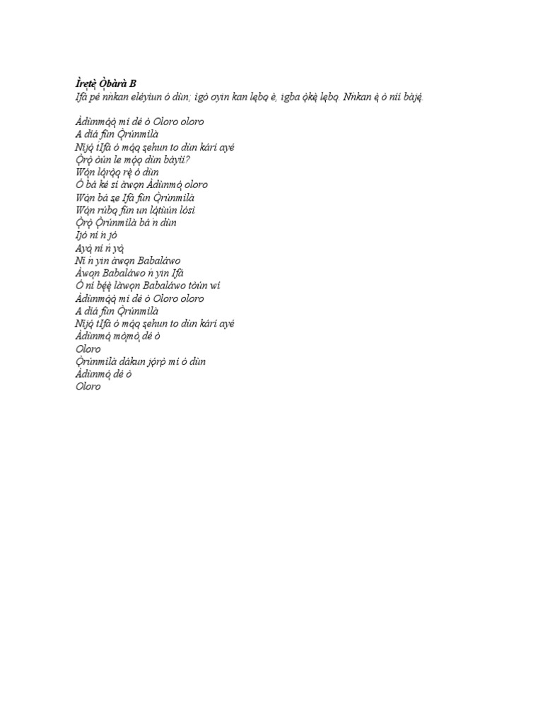 Odu Irete Obara 3 | PDF