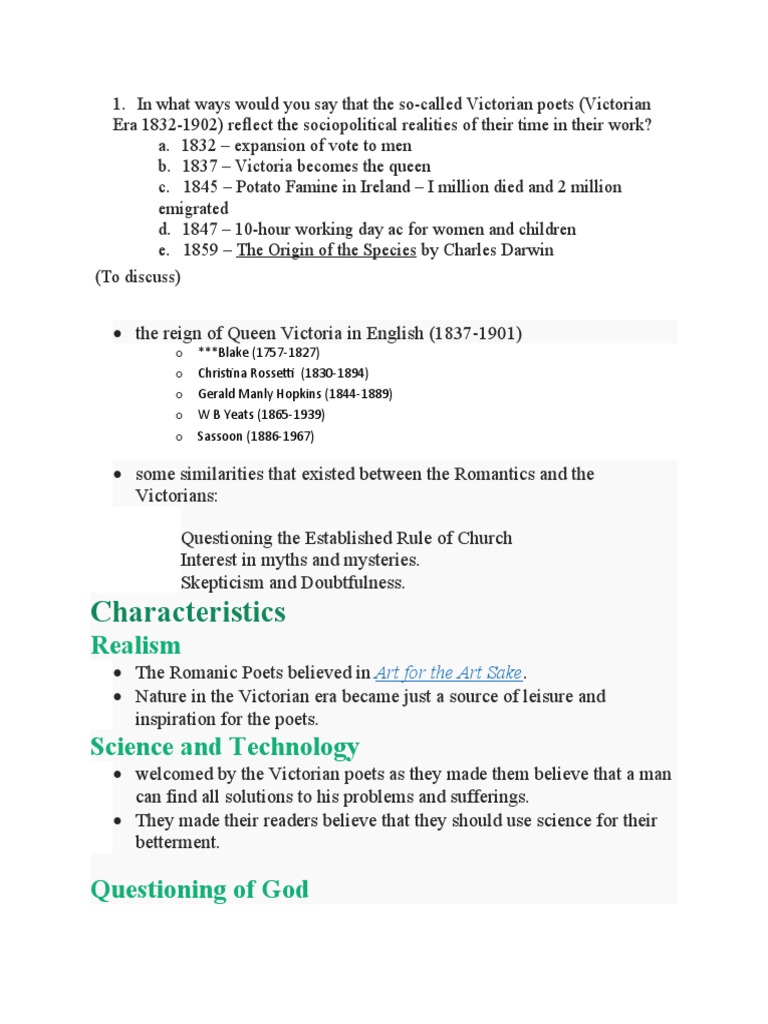 Victorian Poets: Sociopolitical Reflections | PDF | Victorian Era ...