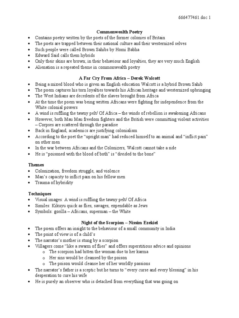 Commonwealth Poetry | PDF | Poetry | Mother