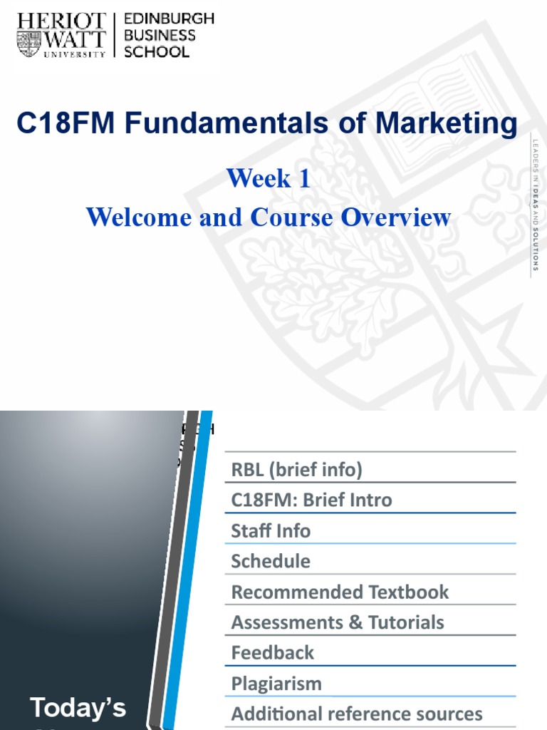 W1 Welcome and Course Overview | PDF | Marketing | Marketing Research