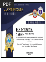 Certificate of Recognition Honors | PDF