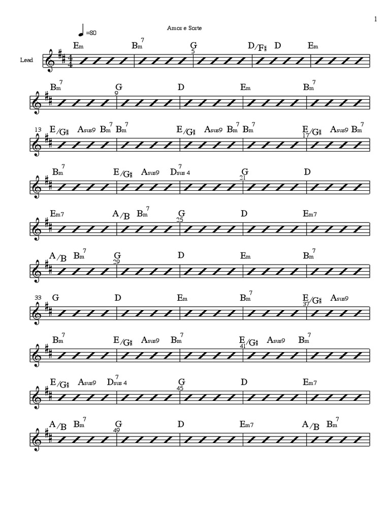 Amor e Sorte - Lead Sheet | PDF