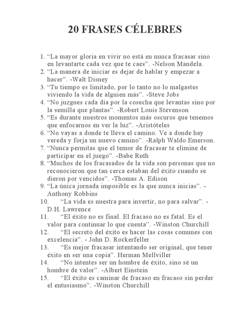 20 Frases Célebres | PDF
