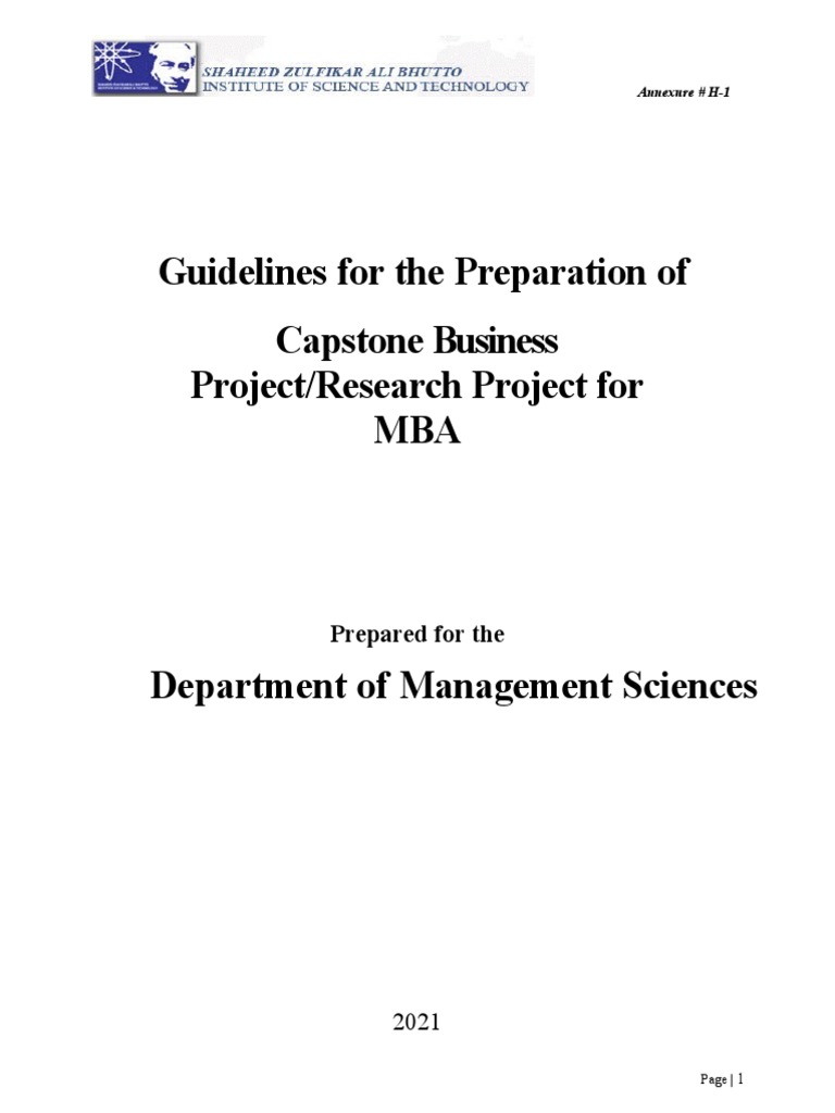 MBA Capstone Project Guidelines | PDF | Note (Typography) | Methodology