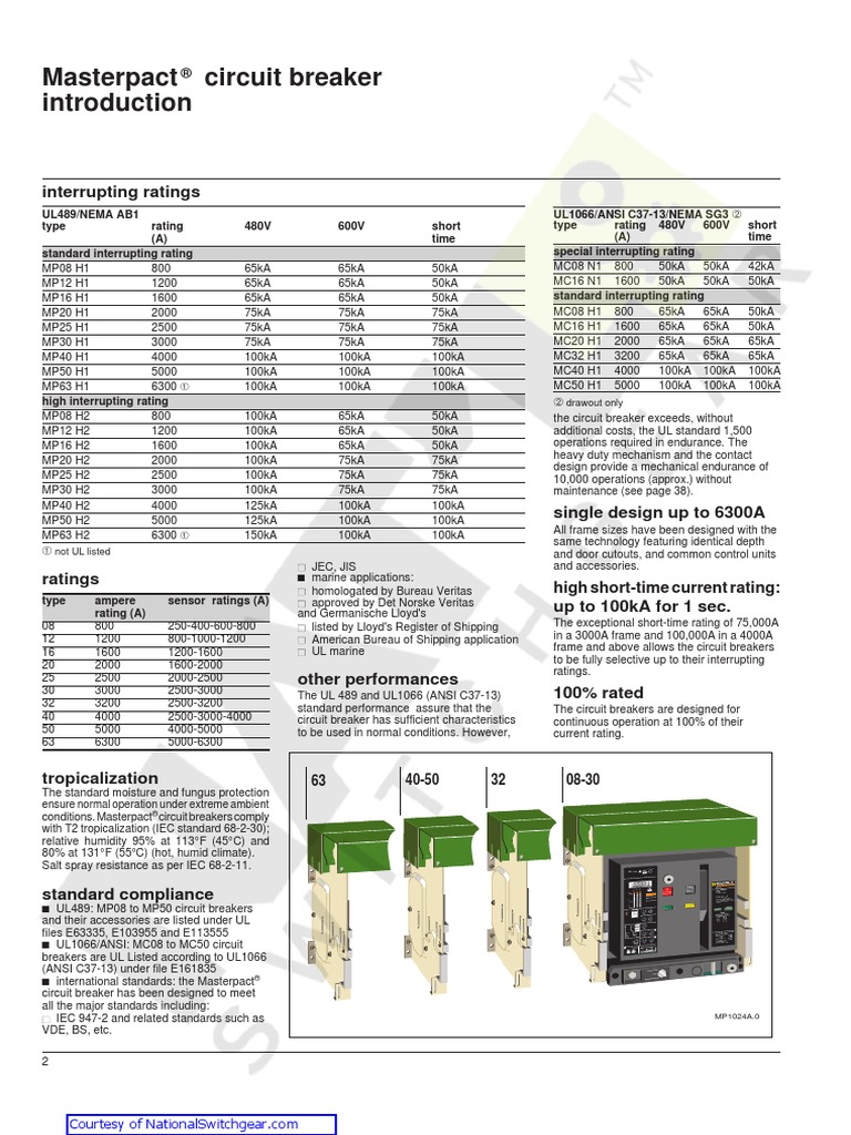 Merlin Gerin Switchgear-Mp40 H2B PDF | PDF | Electronics | Components