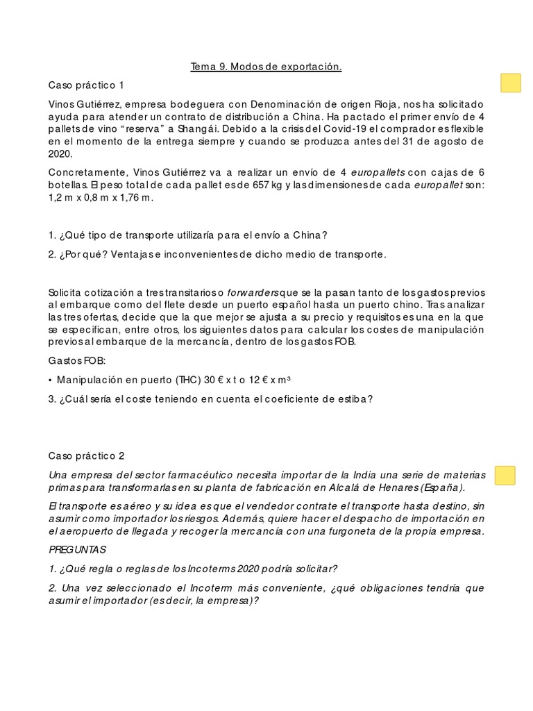 Tema 9 - Practica - SoluciÃ N | PDF | aduana | Arancel