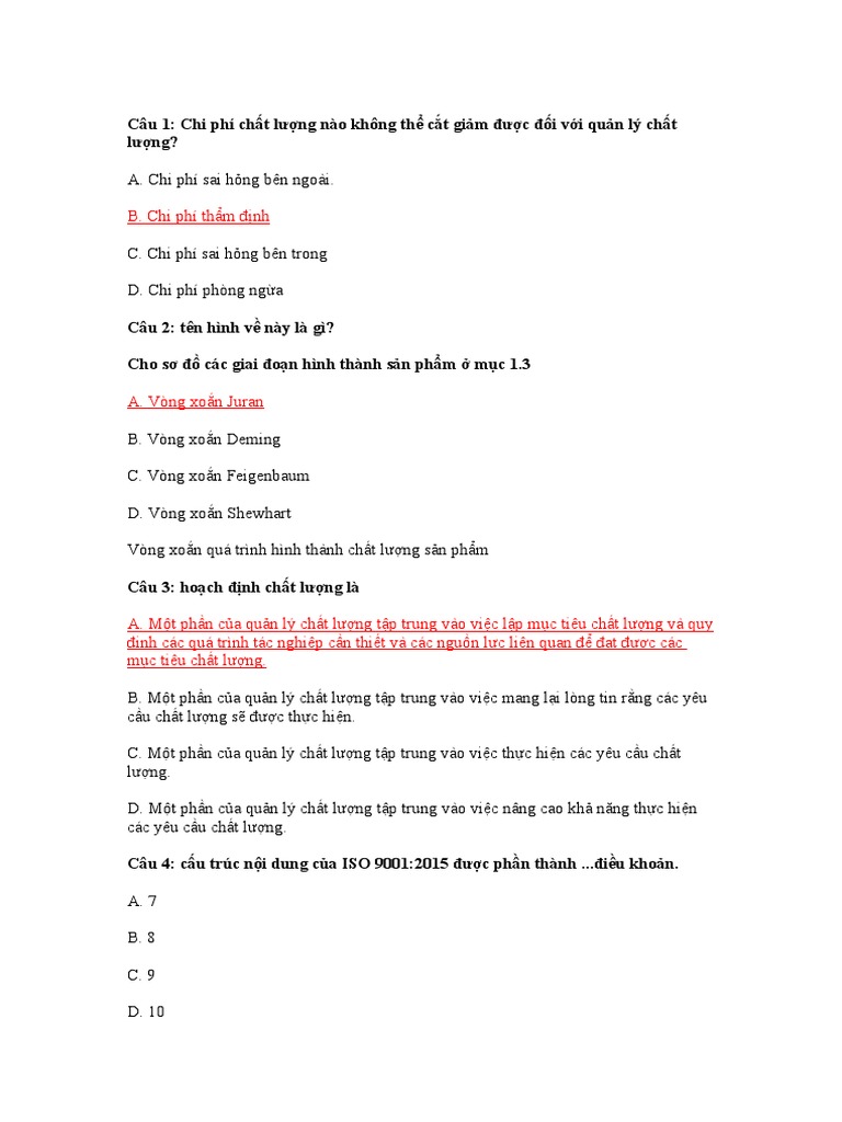 Trắc nghiệm QTCL | PDF