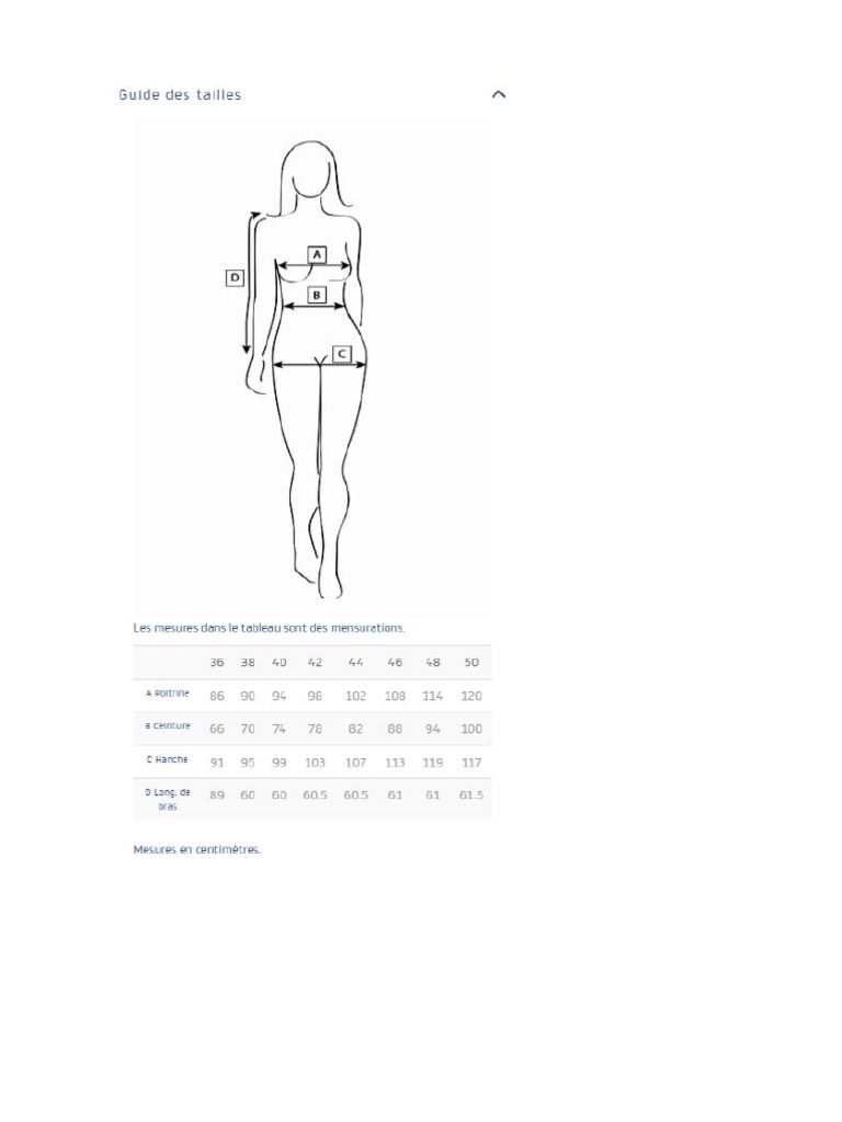 Guide Des Tailles | PDF