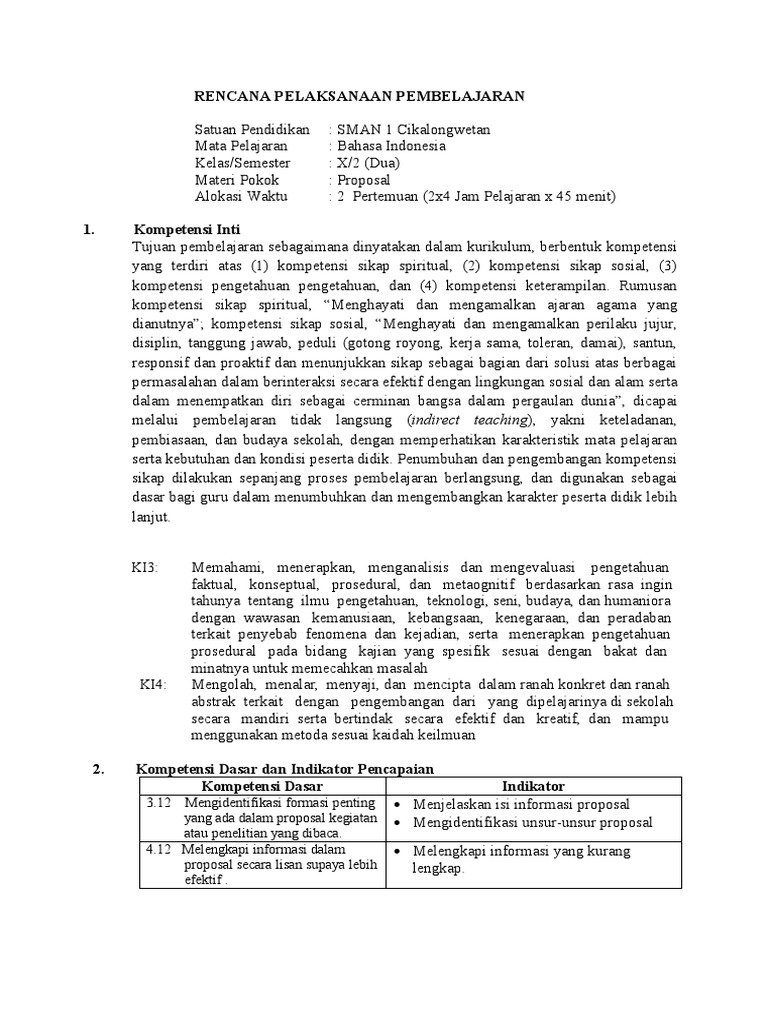RPP KLS Xi SMTR 2 B. Indonesia | PDF