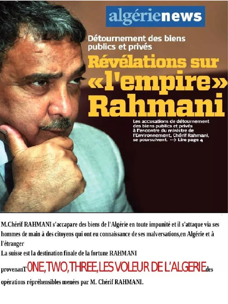 Chérif Rahmani : Accusations de Corruption | PDF | Algérie | Alger