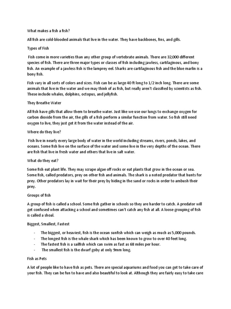 What Makes A Fish A Fish | PDF | Fish | Gill