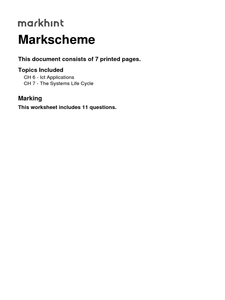 Markscheme | PDF