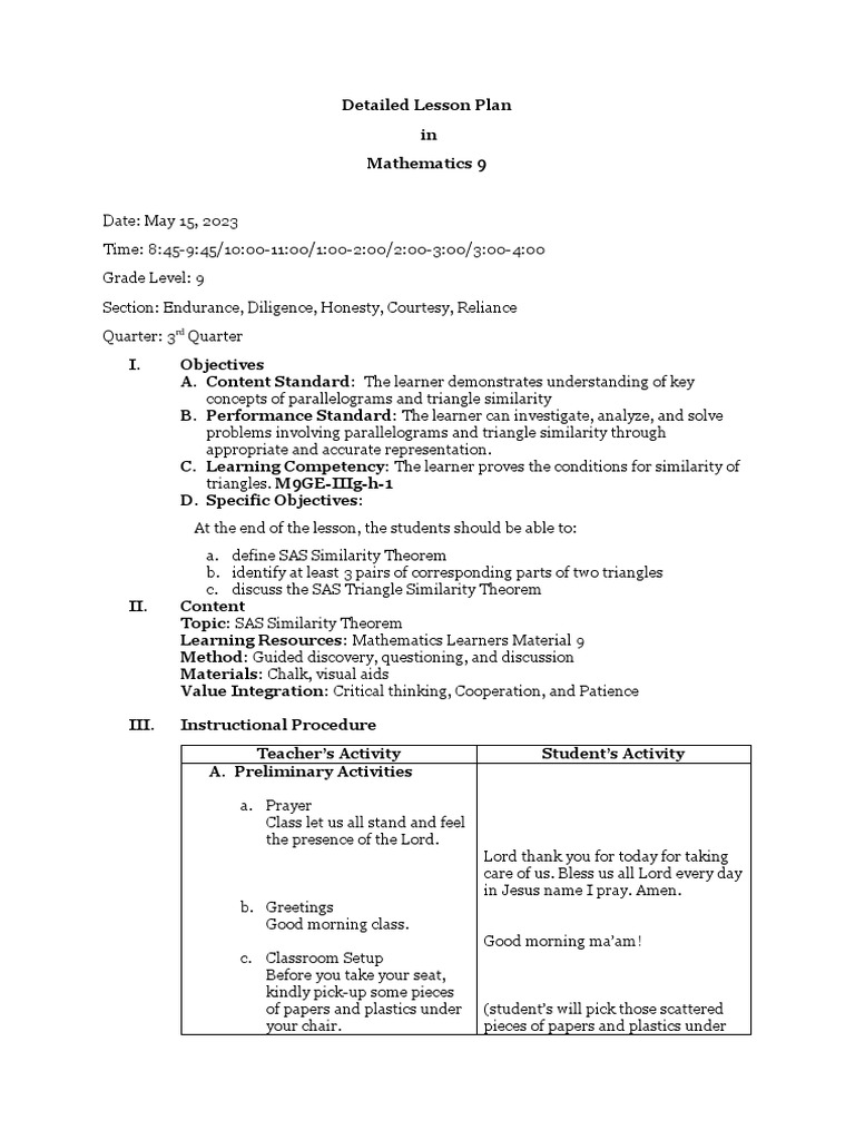 DLP SAS Similarity Theorem | PDF | Triangle | Learning