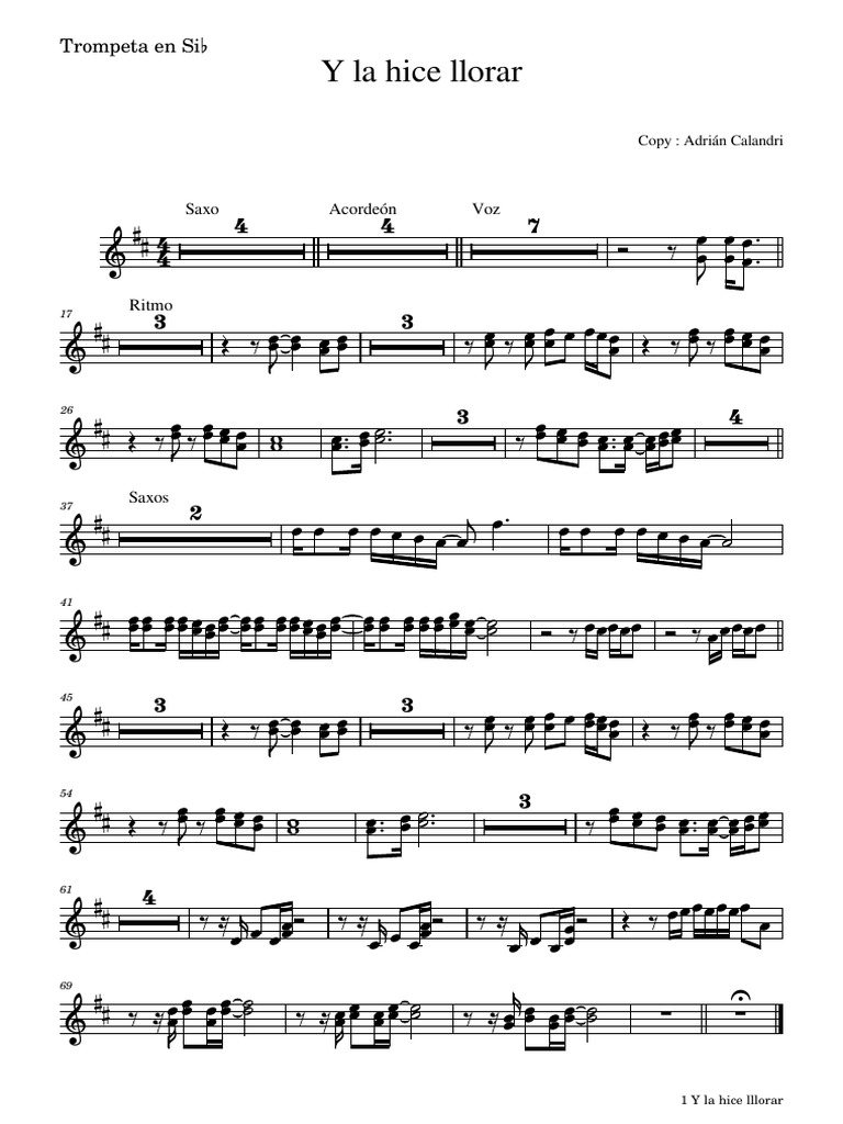 Y La Hice Llorar-Trompeta - en - Sib | PDF