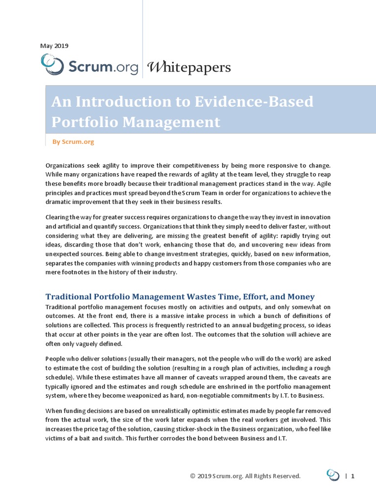 An Introduction To Evidence-Based Portfolio Management | PDF | Evidence ...