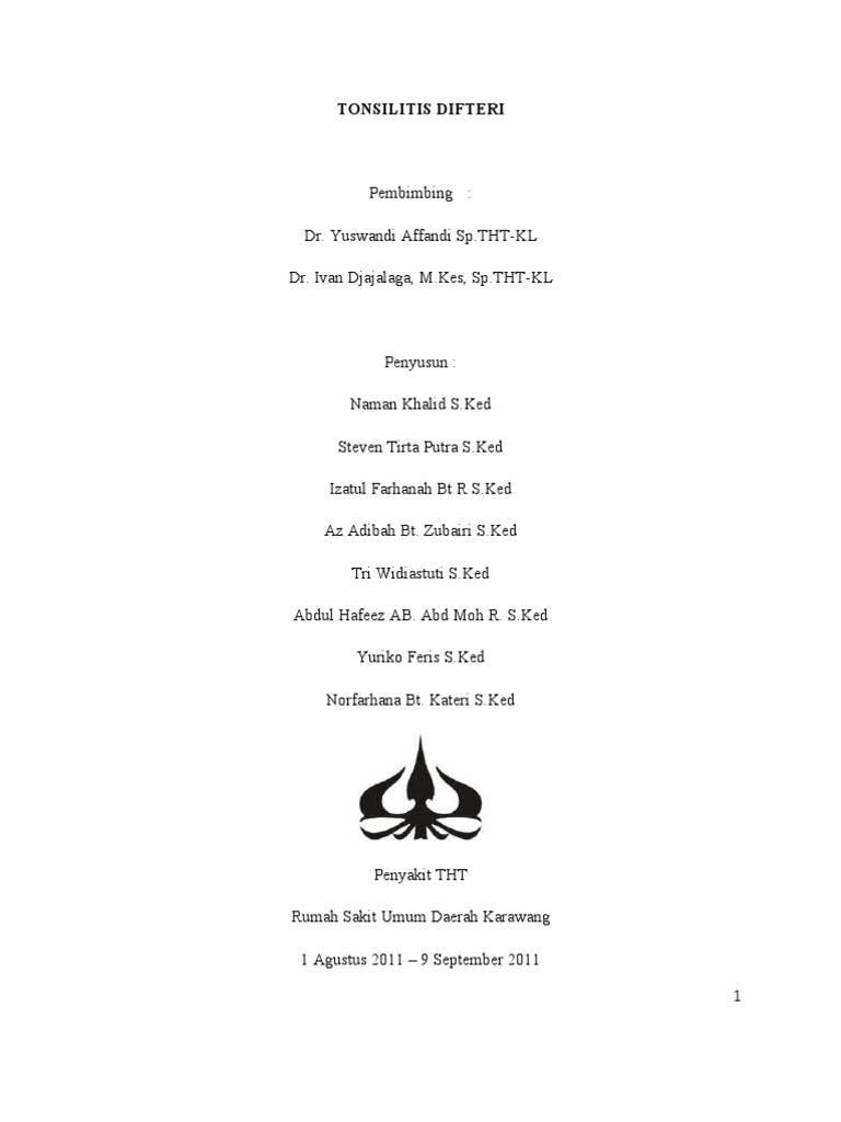 Tonsilitis Difteri | PDF
