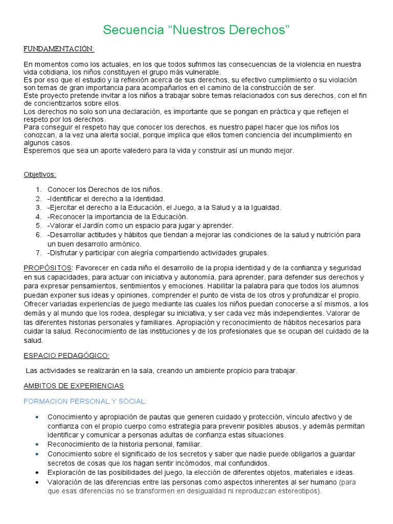 Secuencia Mis Derechos Se Respetan | PDF | Conocimiento