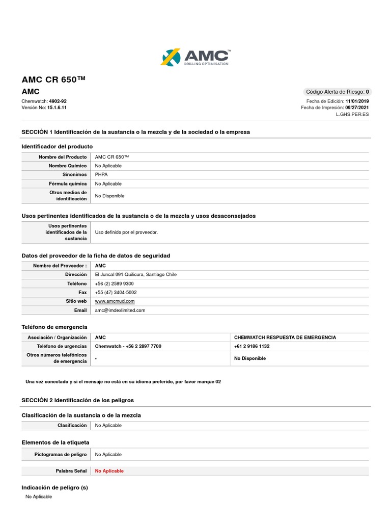 Amc CR 650 | PDF | Agua | Reciclaje